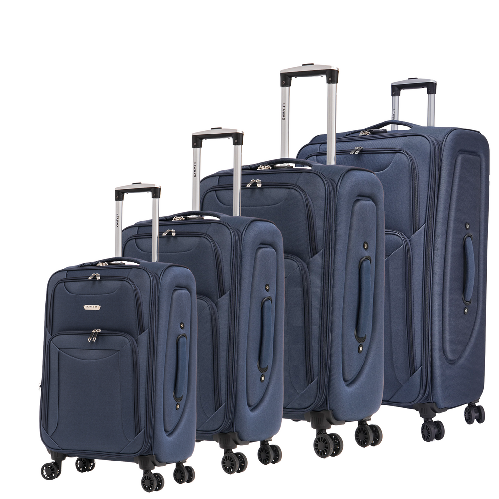 4 Wheel Lightweight Softshell Suitcase Set – Flymax Luggage