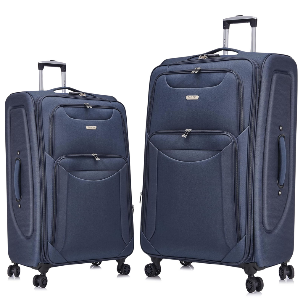 4 Wheel Lightweight Softshell Suitcase 2 Piece Set – Flymax Luggage