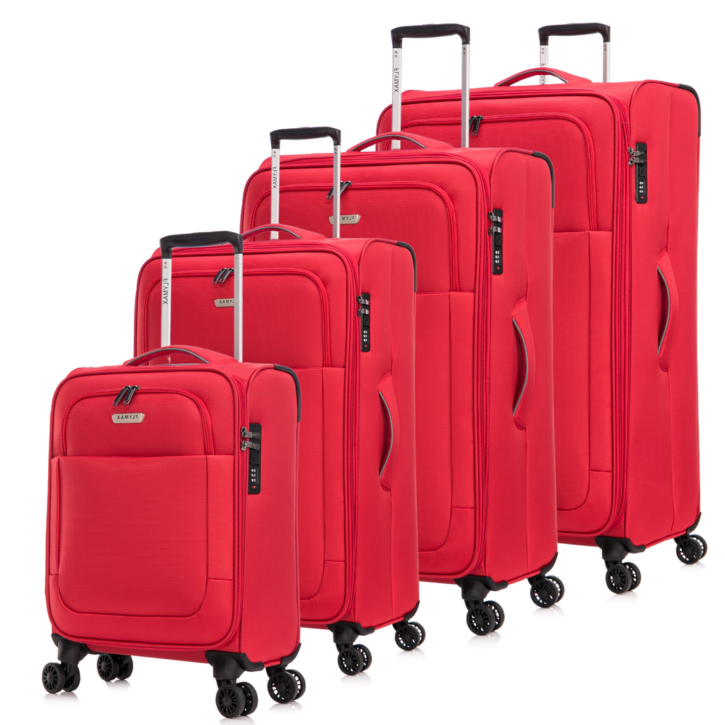 4 Wheel Lightweight Softshell Suitcase Set - Flymax Canada Explorer ...