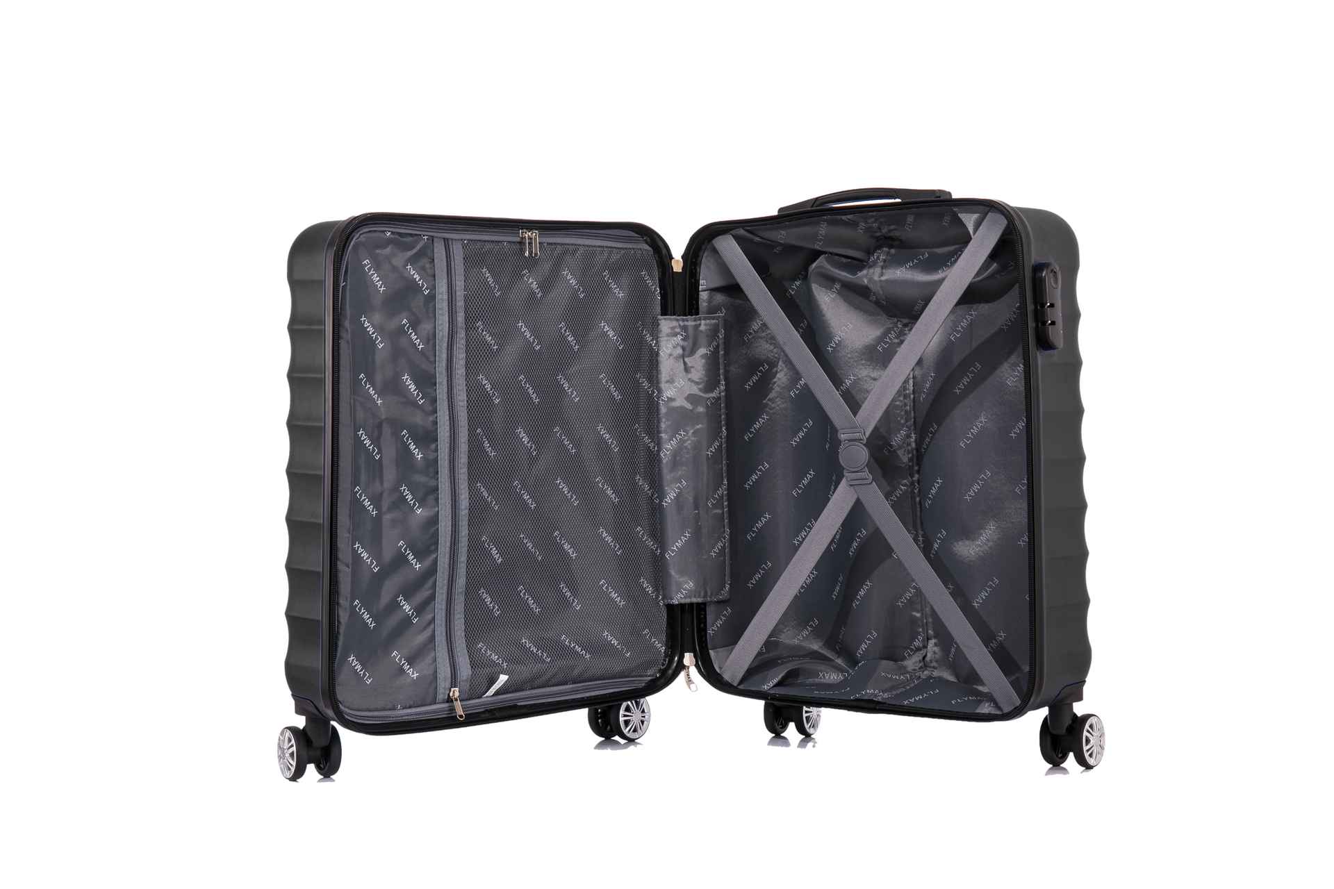 56x45x25 Cabin Suitcase - Flymax Oslo Glide 4 Wheel Super Lightweight ...
